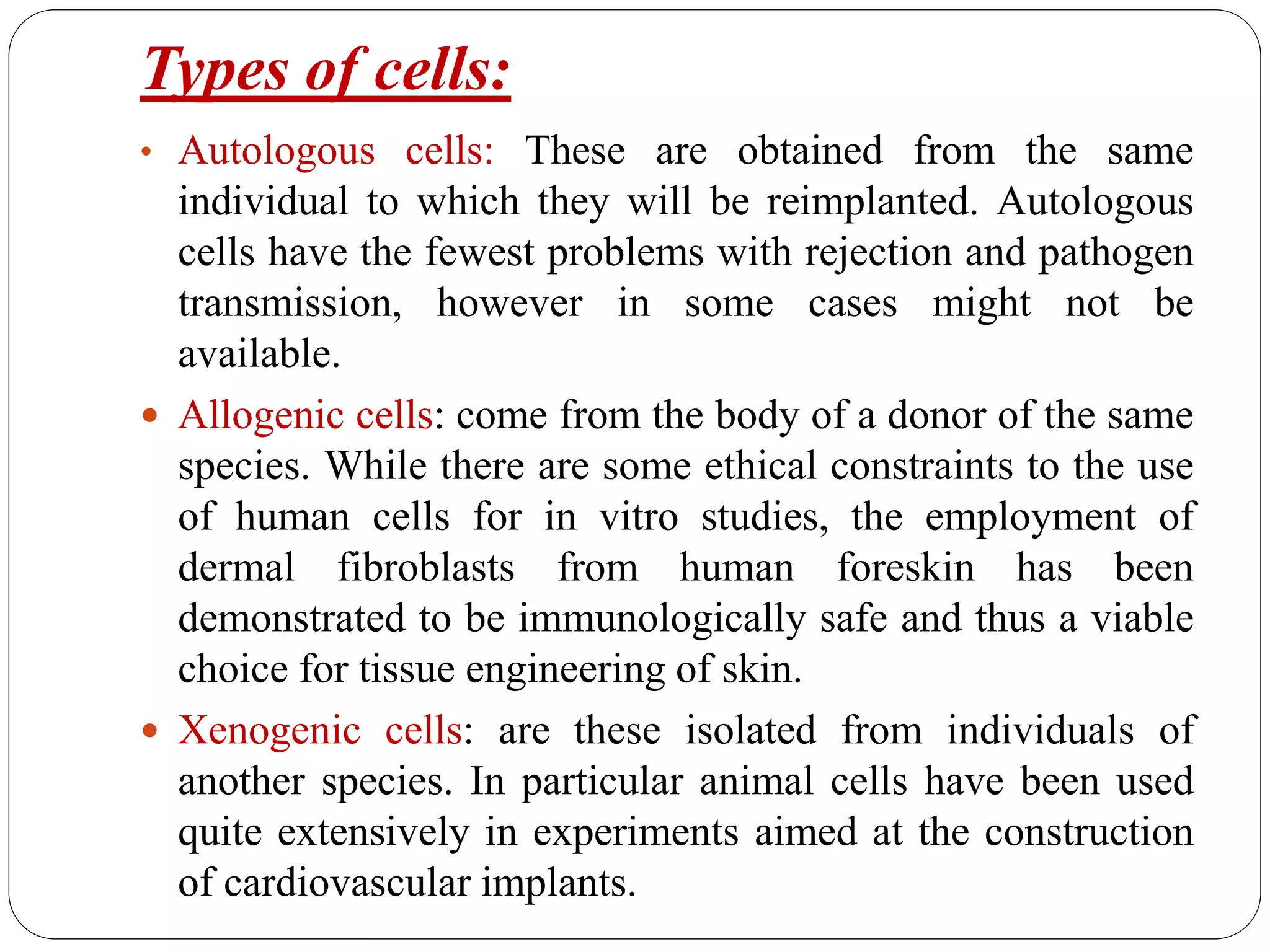 Tissue engineering: AN INTRODUCTION | PPTX
