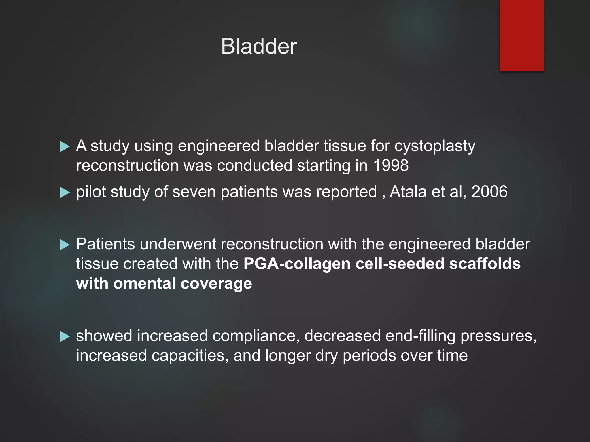 Tissue engineering applications in urology | PPTX