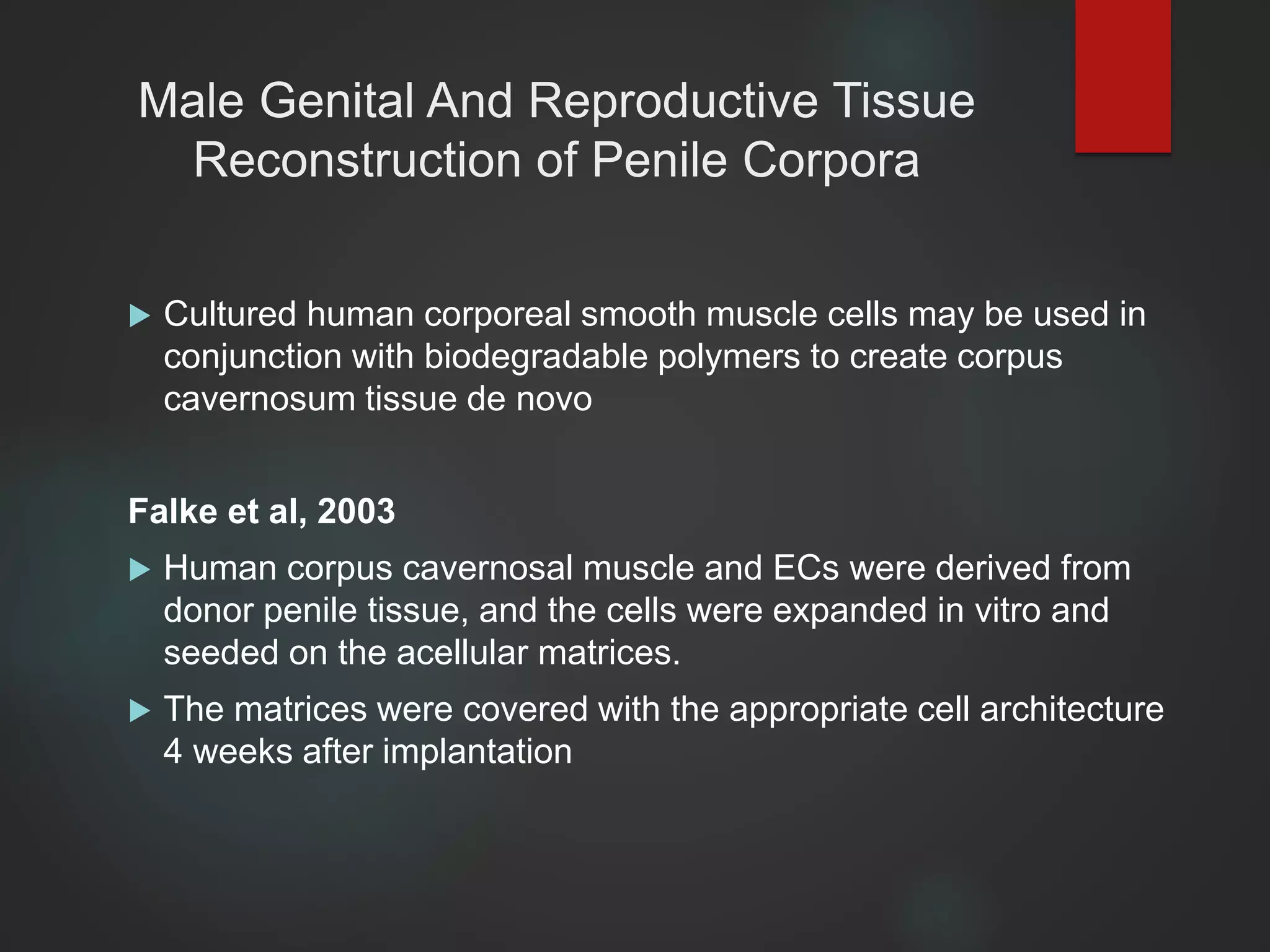 Tissue engineering applications in urology | PPTX