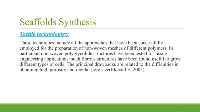 Tissue Engineering: Scaffold Materials | PPTX | Biotech and Biomedical ...