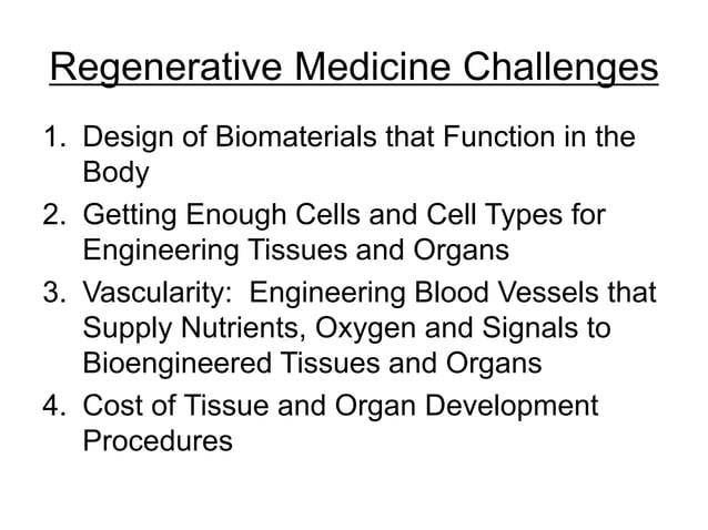 Tissue Engineering & Regenerative Medicine | PPTX | Surgery | Medical ...
