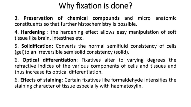 Tissue Fixation Histopathology | PPTX | Chemistry | Science