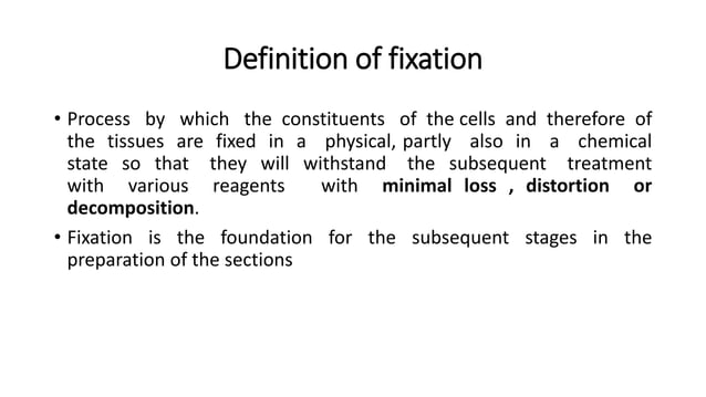 Tissue Fixation Histopathology | PPTX | Chemistry | Science