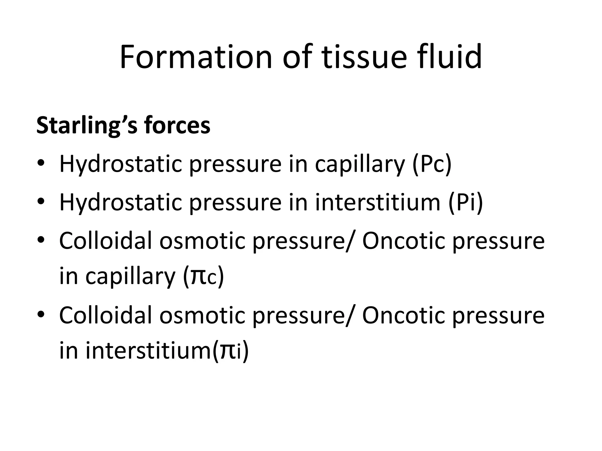 Tissue fluid formation & Edema slideshare | PPTX