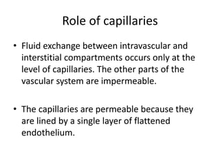 Tissue fluid formation & Edema slideshare | PPTX
