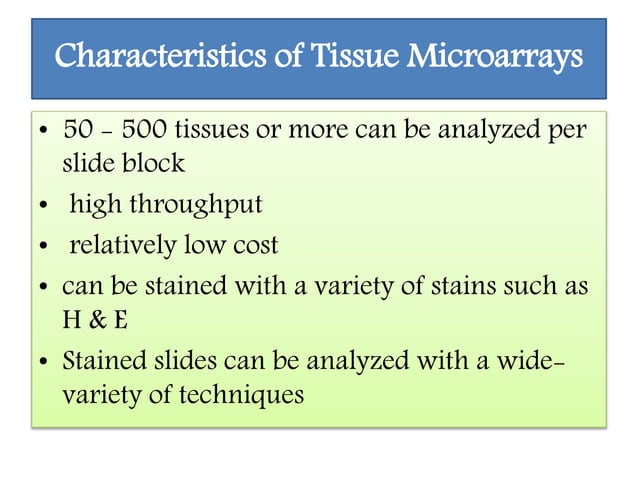 Tissue microarray | PPTX | Cancer | Diseases and Conditions