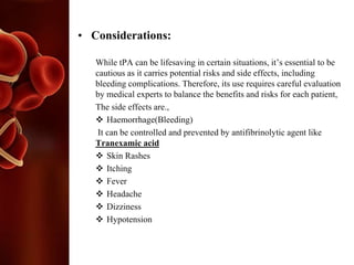 Tissue Plasminogen Activator.pptx | Blood Disorders | Diseases and ...
