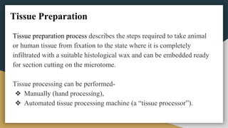 Tissue preparation process, embedding and block preparation in research ...