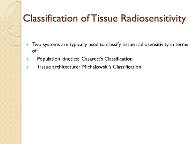 Tissue radiosensitivity | PPTX