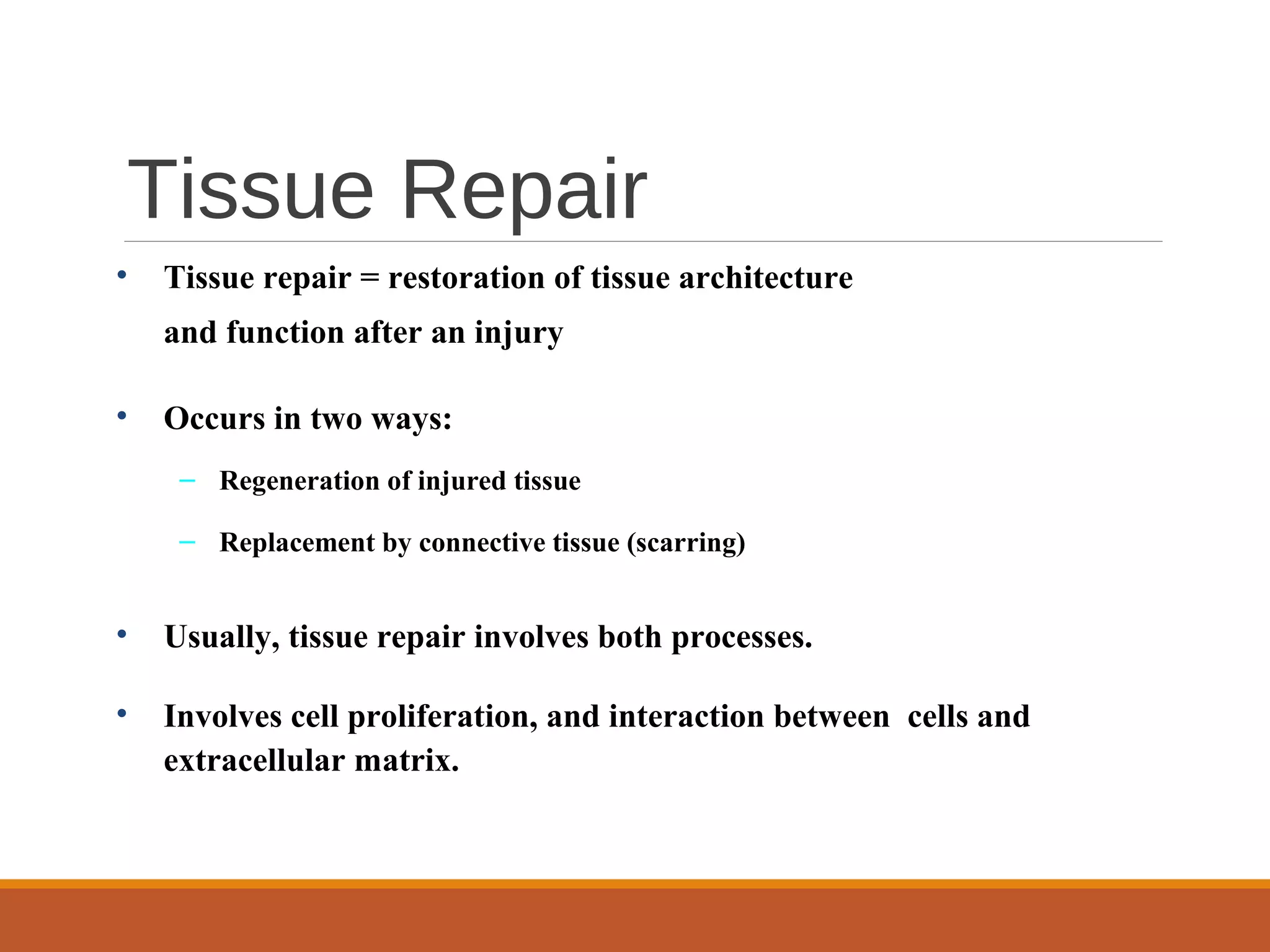 Robbins Basic Pathology - Tissue Repair | PPT