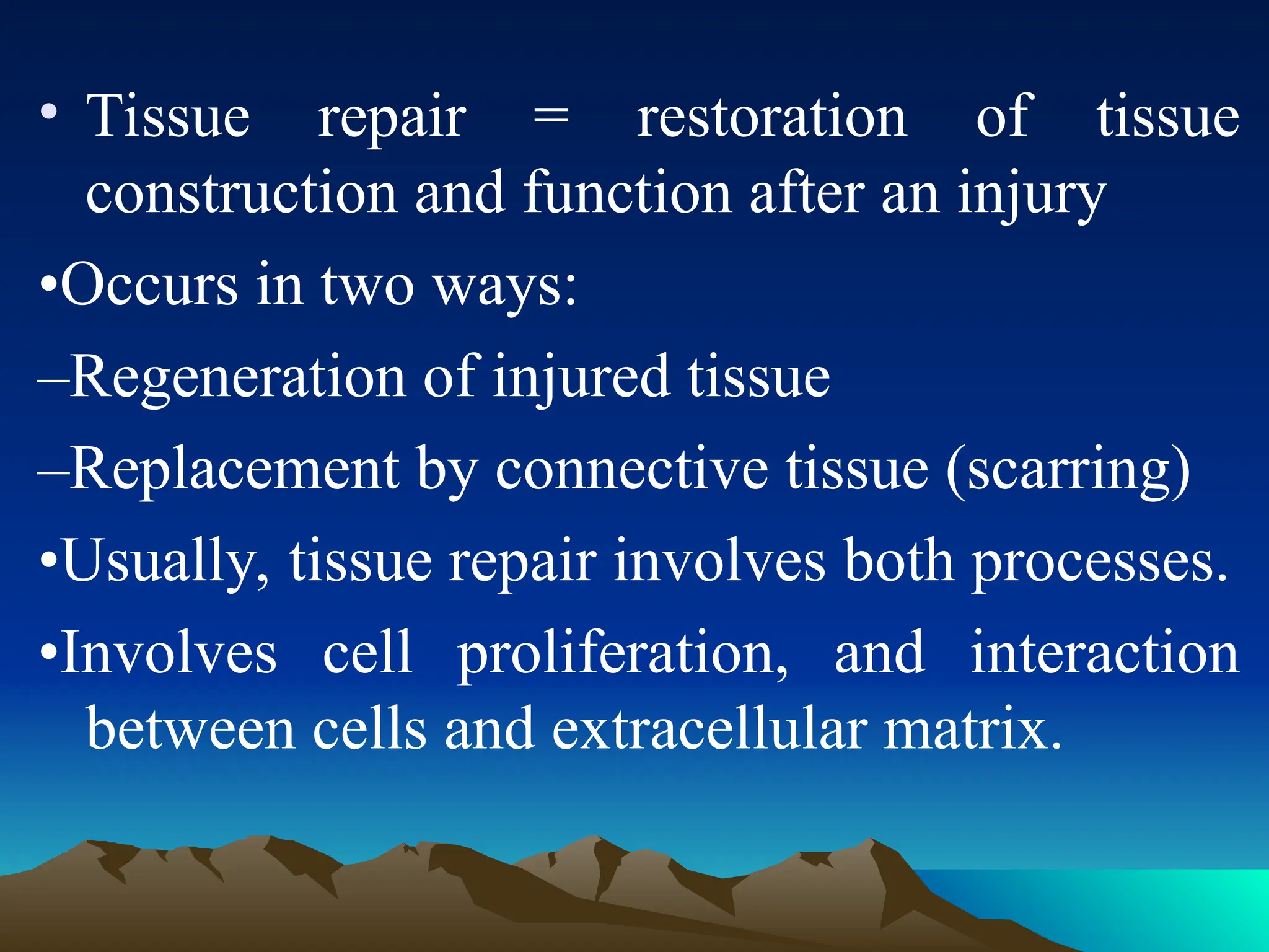 Tissue Repair.ppt Tissue repairs and tissue | PPT
