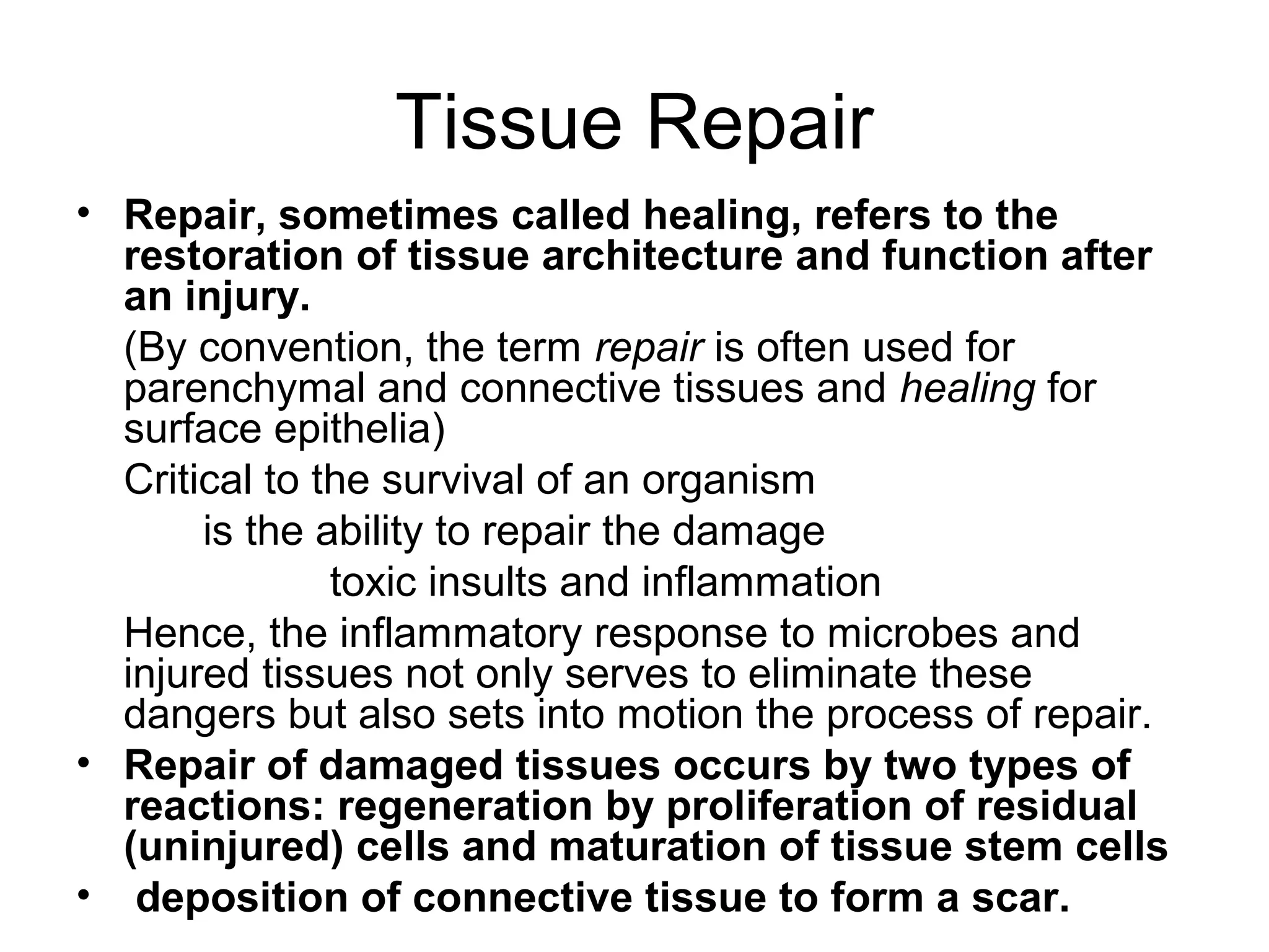 Tissue repair, regeneration and wound healing (1) | PPT