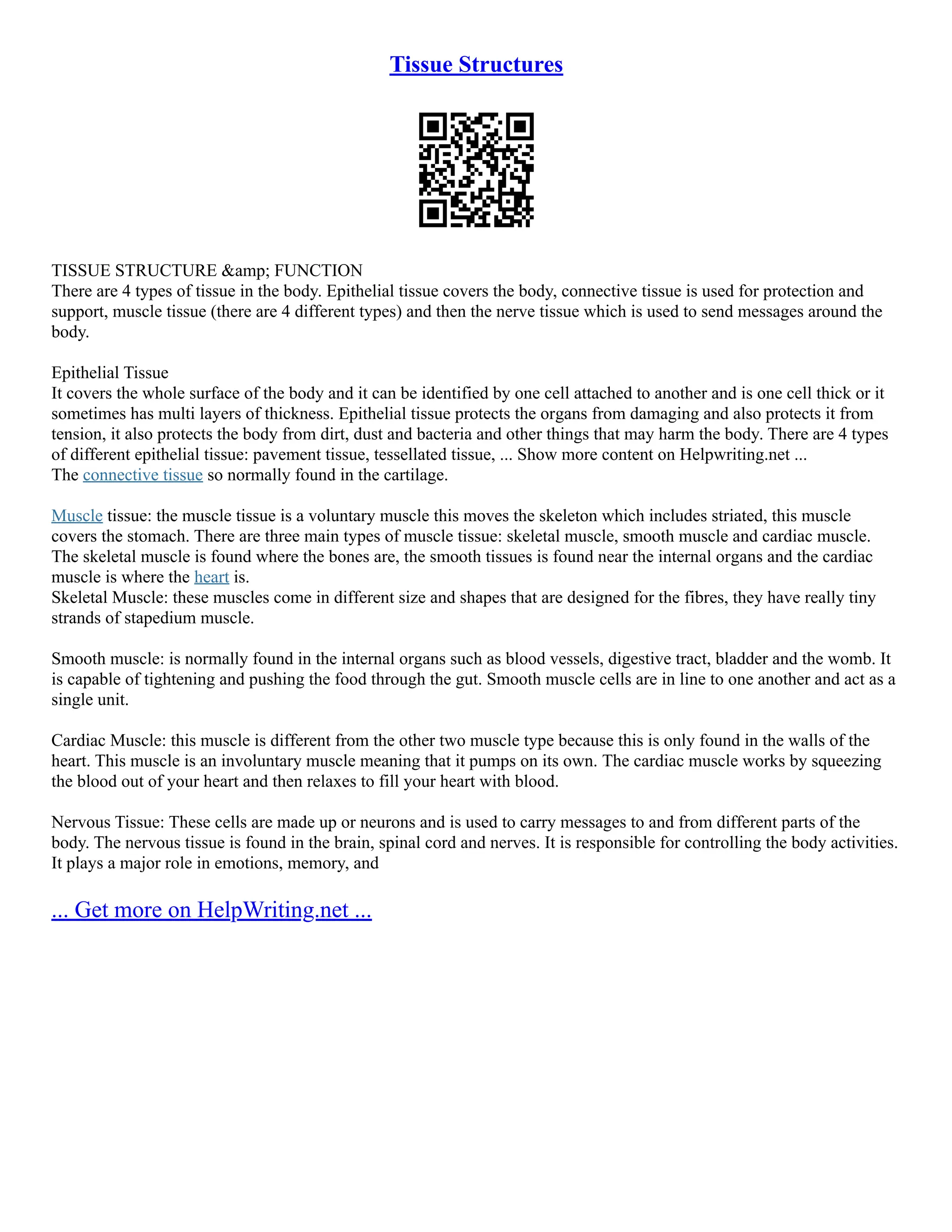 Tissue Structures | PDF