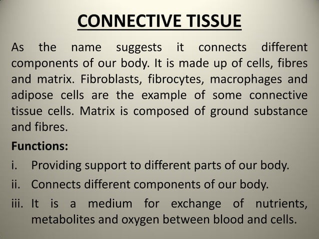 Tissues, types and functions(Anatomy)- Easy explanation | PDF ...