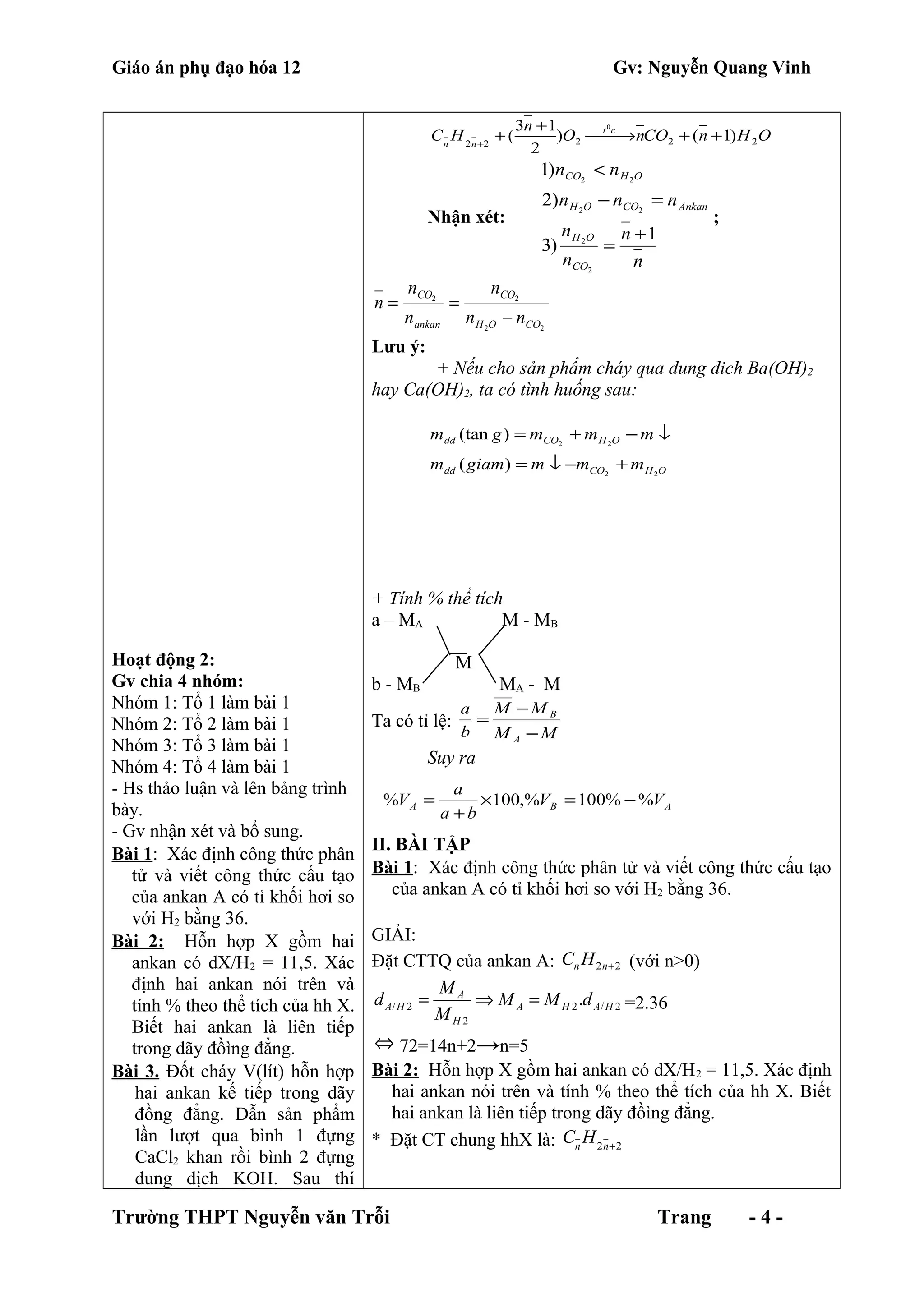 Tiết 1,2 ankan | DOC