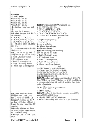 Tiết 1,2 ankan | DOC