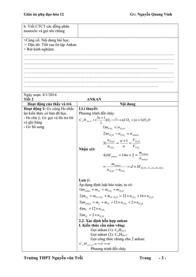 Tiết 1,2 ankan | PDF