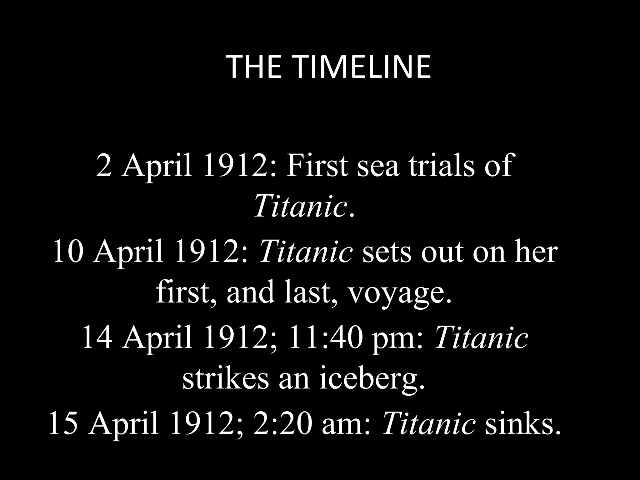 What Seven Cascade Events Led to the Titanic Sinking? | PPT