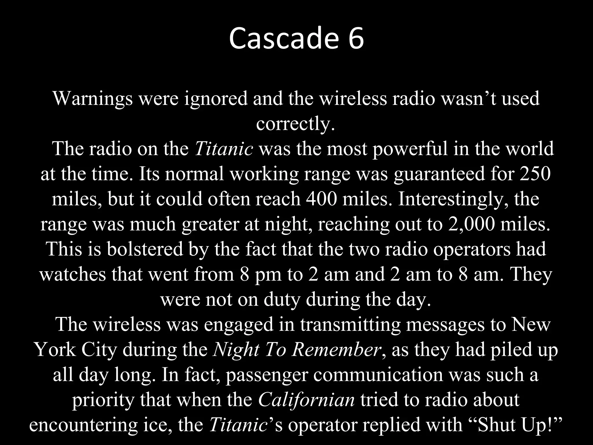 What Seven Cascade Events Led to the Titanic Sinking? | PPT