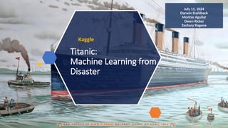 TITANIC - SEIS 763-01 ML Final Project.pptx