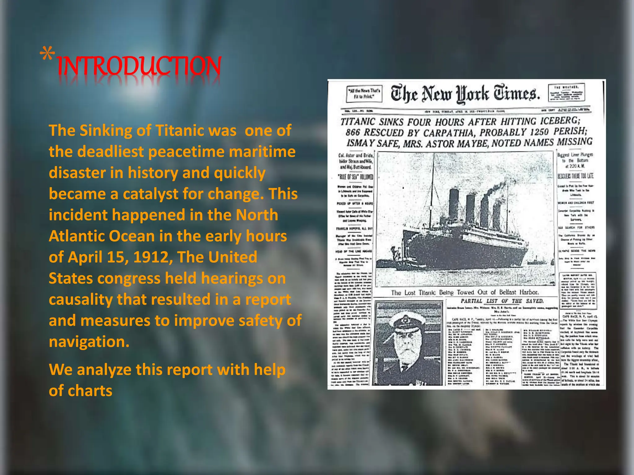 Titanic case by Radhika Kashid using advance excel | PPT