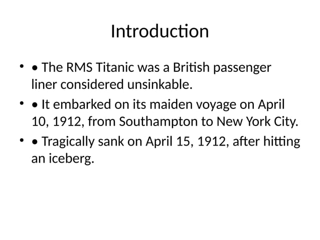 Titanic_Presentation.pptx by dr jerin joseph | PPT