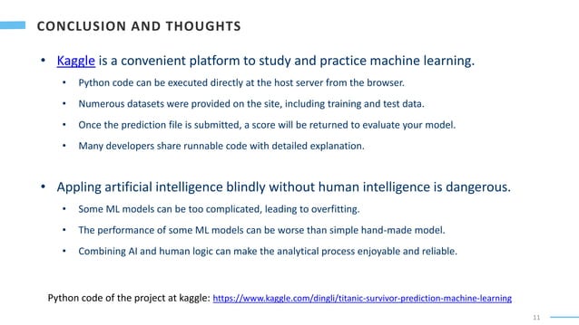 Titanic survivor prediction by machine learning | PPTX