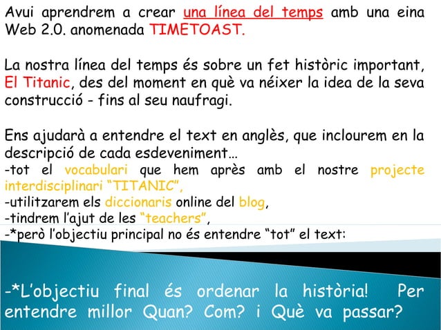 Titanic timeline timetoast tasks | PPT