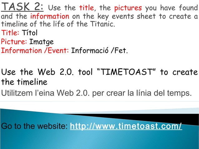 Titanic timeline timetoast tasks | PPT