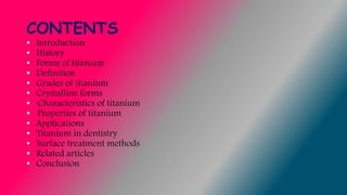 Titanium and it’s applications | PPTX
