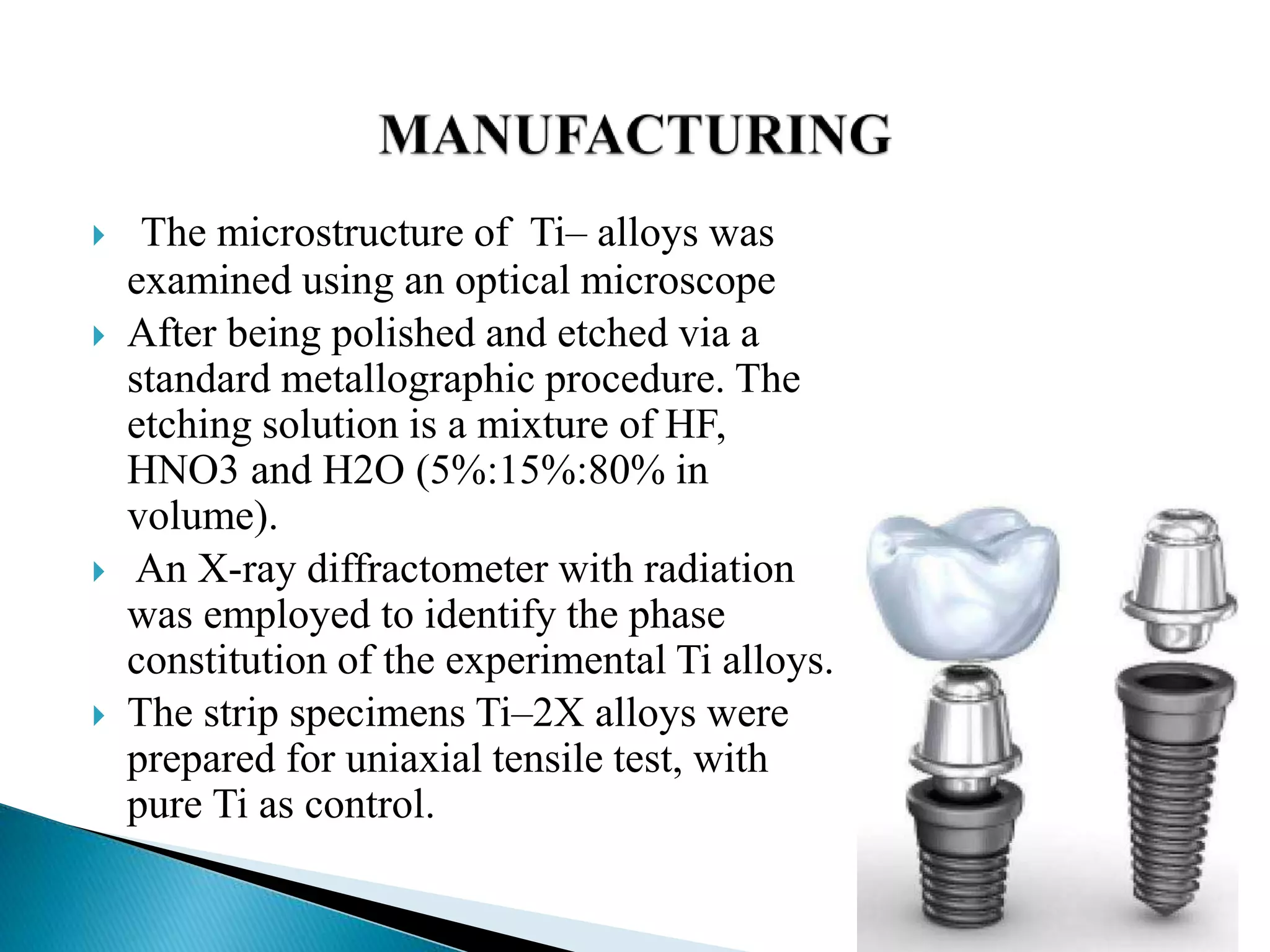 uses of Titanium in dentistry | PPTX