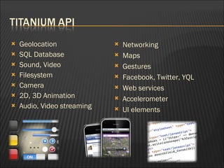 Разработка кросс-платформенных мобильных приложений с использованием Appcelerator Titanium | PPT
