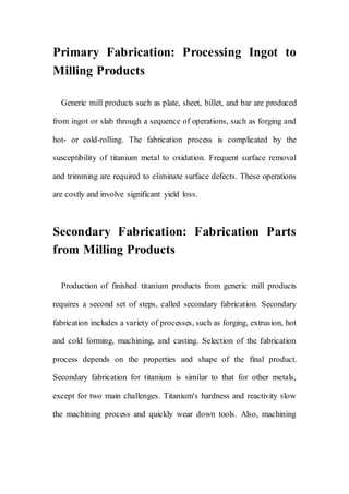 Titanium Producing Process | DOCX