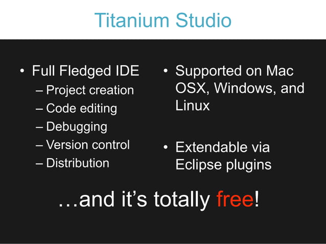 What’s New in Titanium Studio 1.0.7 | PPTX