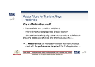 Future Security of Supply with Master Alloys | PDF