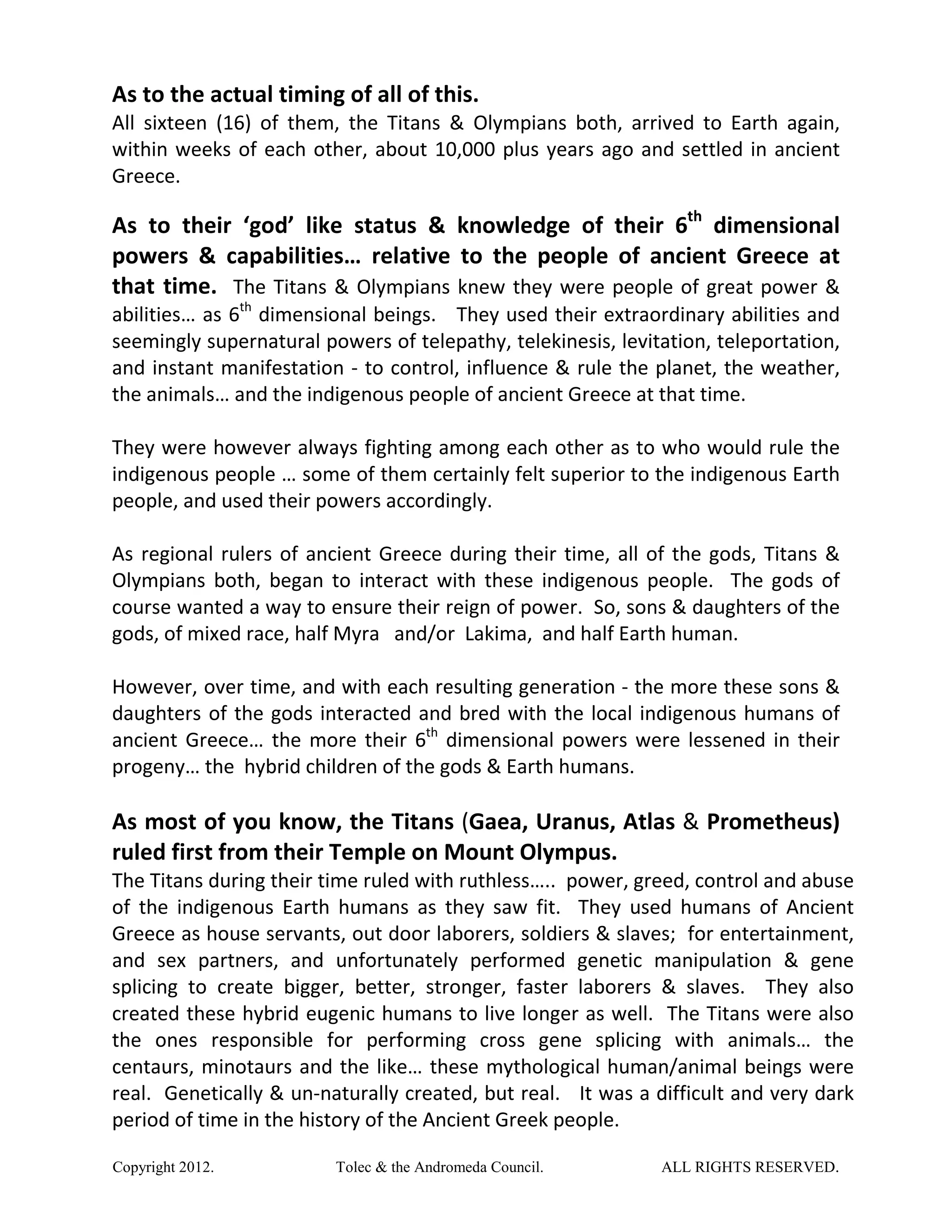 The Greek Gods. The Titans & Olympians. Their Star Origin Story & the ...