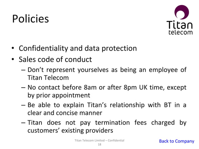 Titan telecomproducttrainingandinformationpackverbalsalesnew | PPT