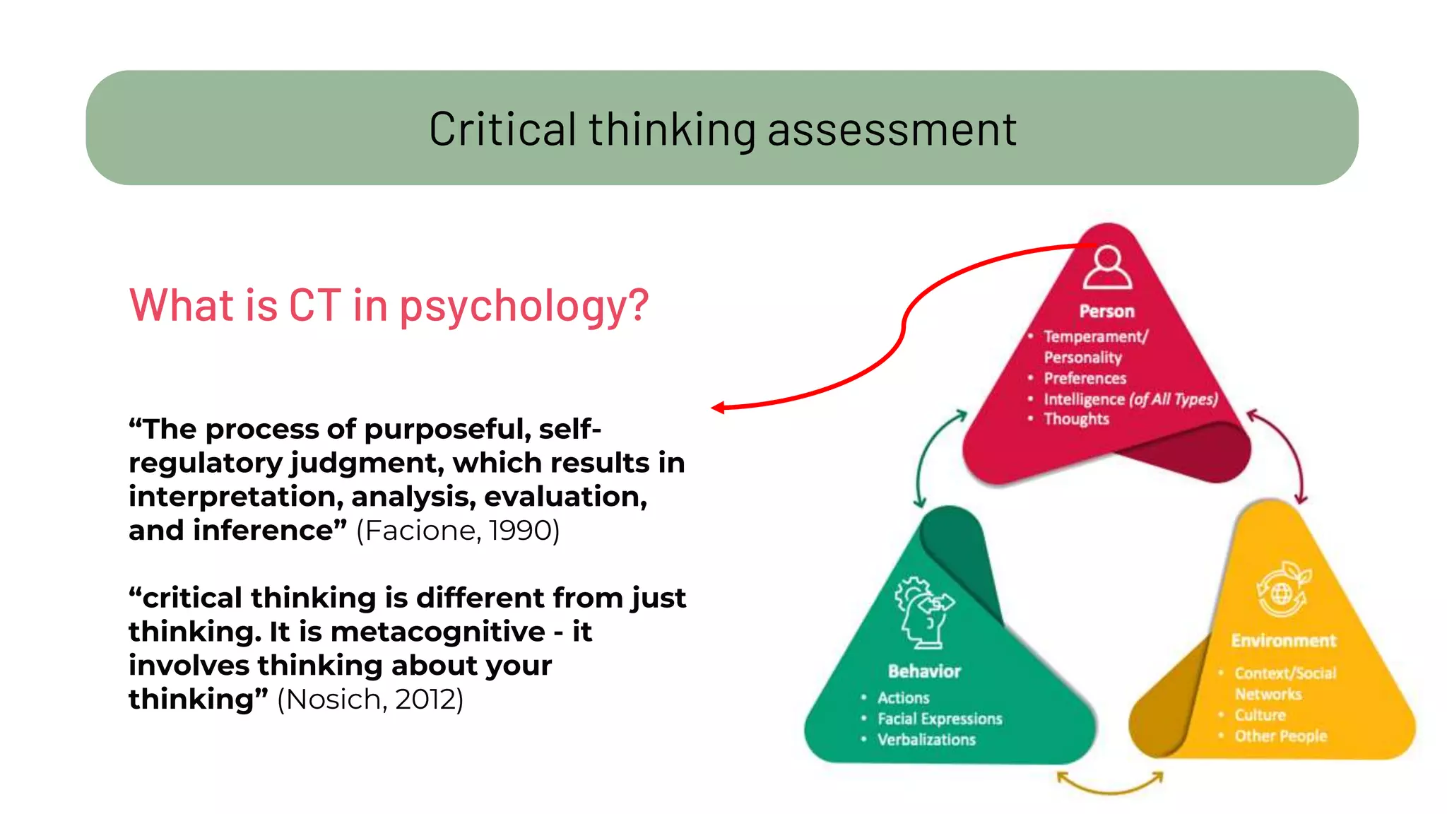 Critical Thinking Assessment Model.pptx | Educational Assessment ...