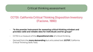 Critical Thinking Assessment Model.pptx | Educational Assessment ...
