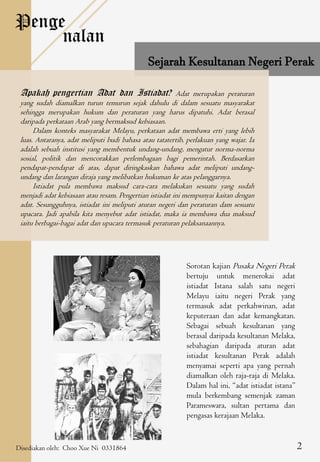 Pusaka Negeri Perak ( TITAS Adat-adat istiadat Negeri Perak ) | PDF