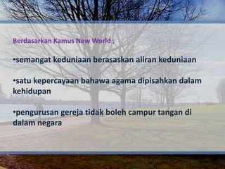 Sekularisme dan Kesannya terhadap masyarakat dan negara | PPTX