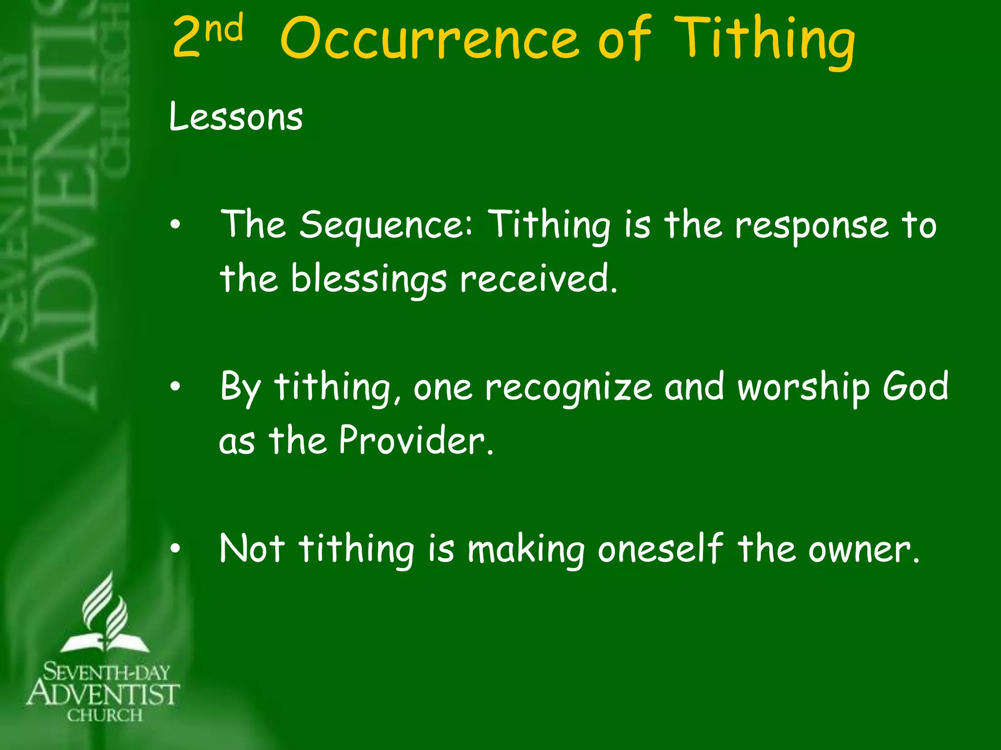 Tithe: A Sign of God's Lordship | PPTX