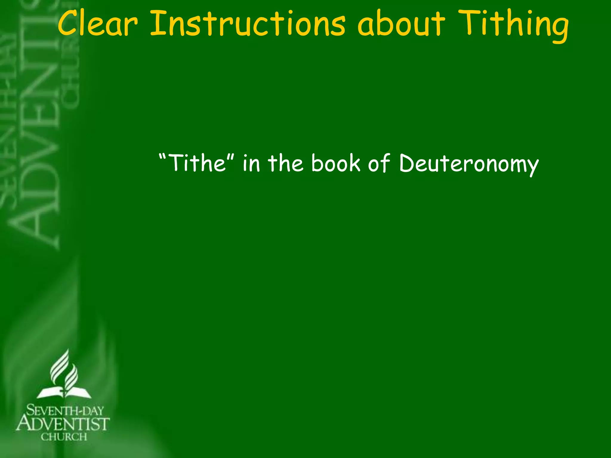 Tithe: A Sign of God's Lordship | PPTX