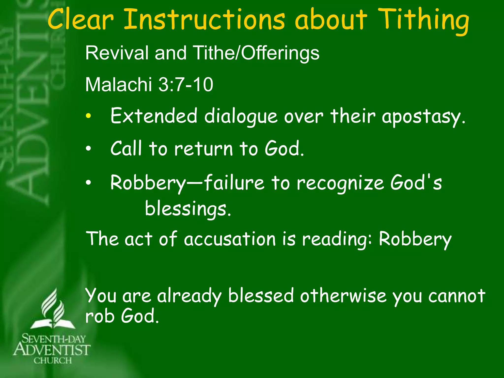Tithe: A Sign of God's Lordship | PPTX
