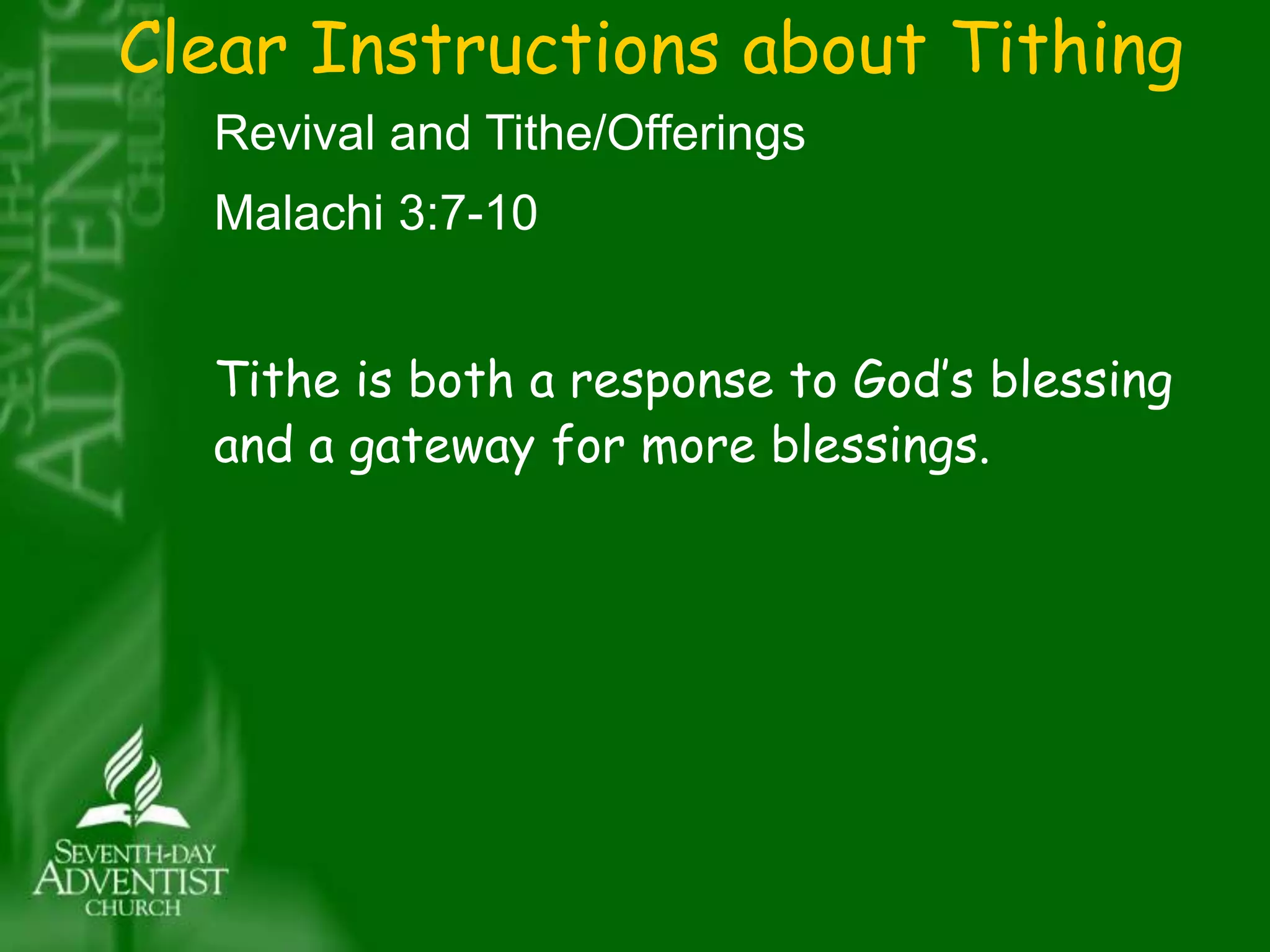 Tithe: A Sign of God's Lordship | PPTX