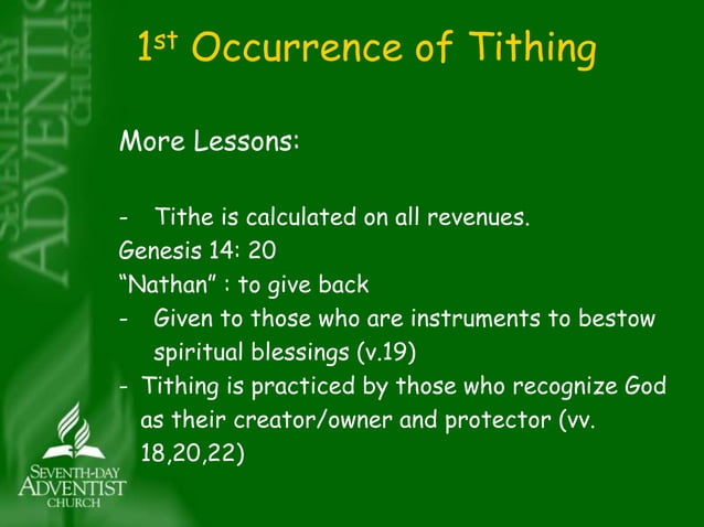 Tithe: A Sign of God's Lordship | PPTX