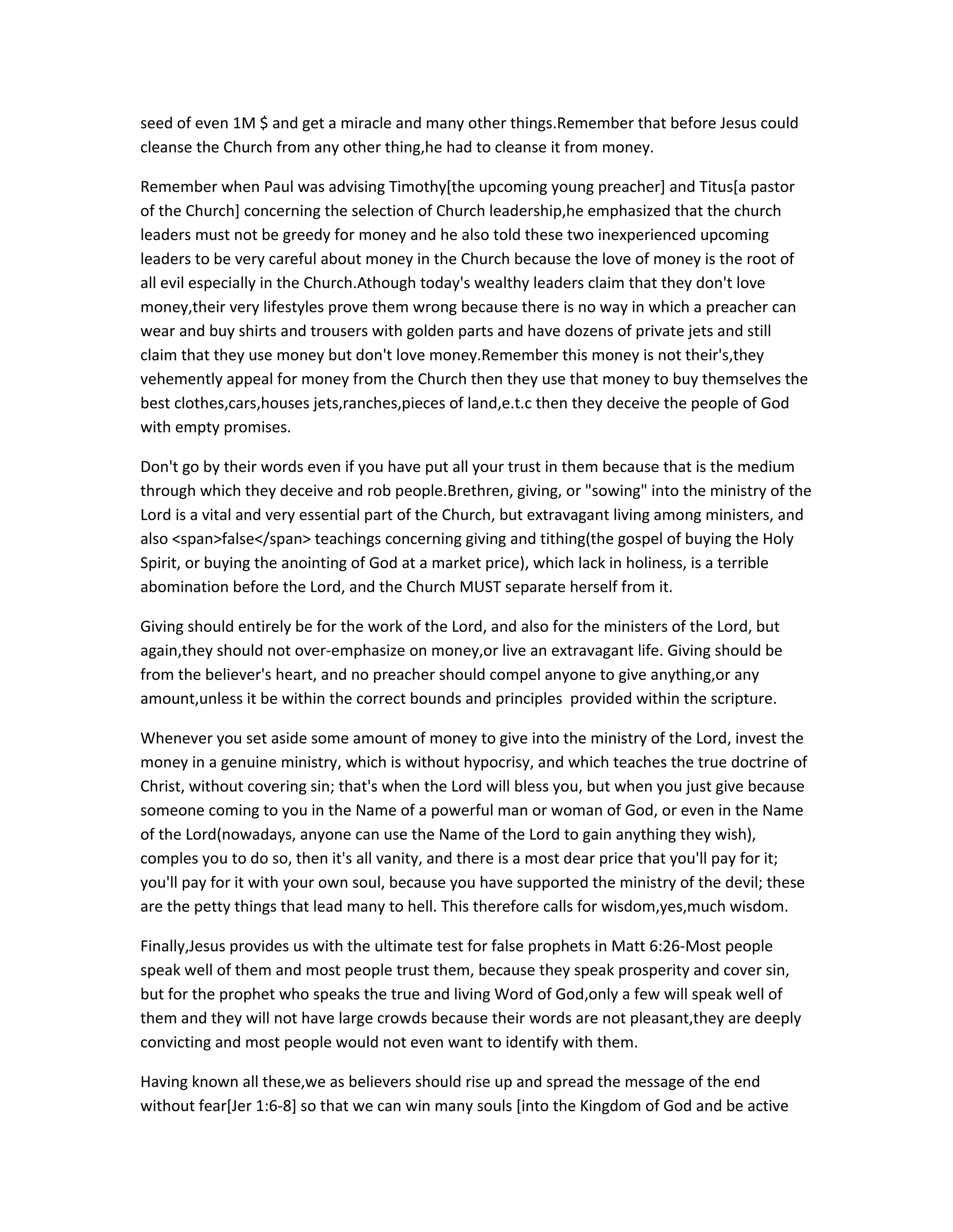 Tithe and offering | RTF