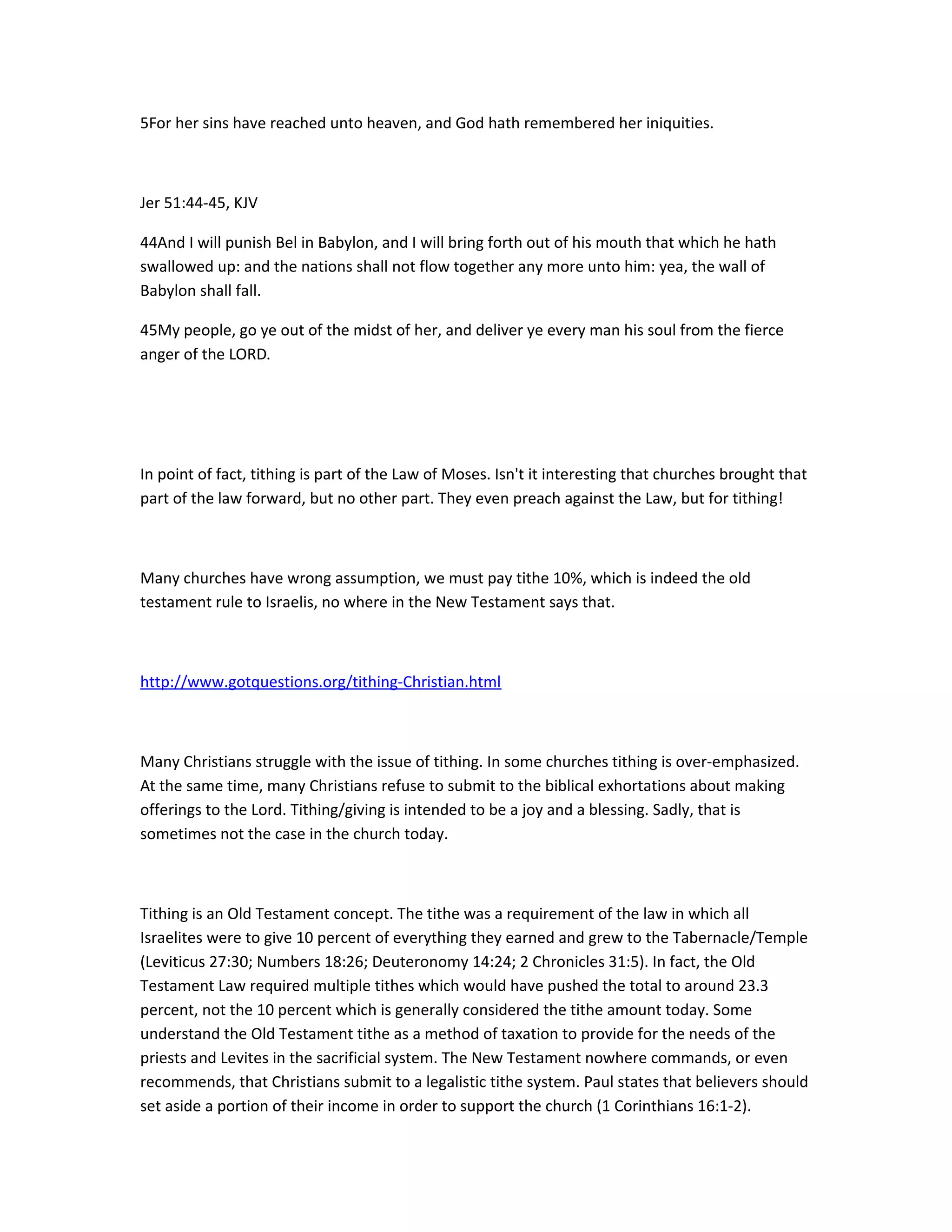Tithe and offering | RTF