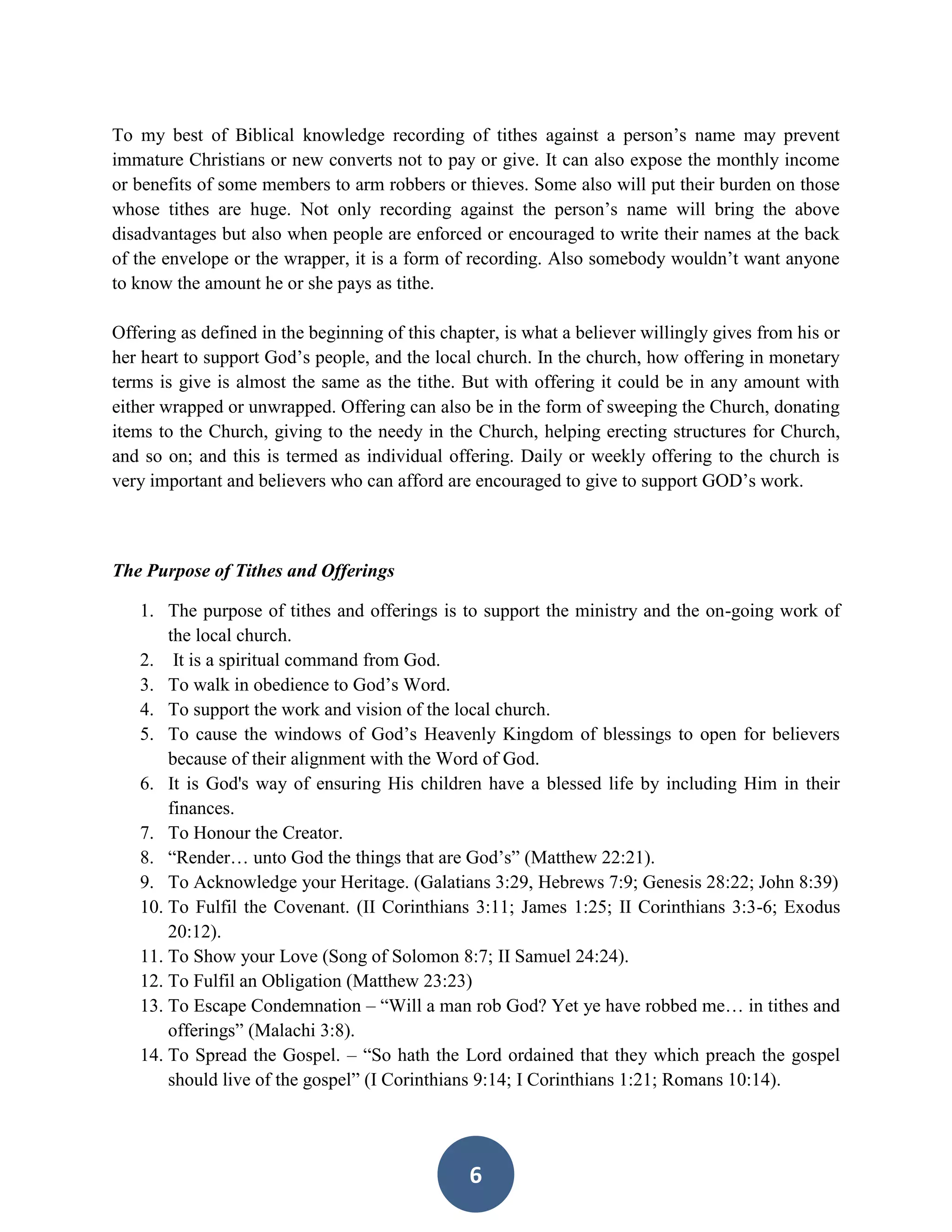 Tithes and offering concept | PDF