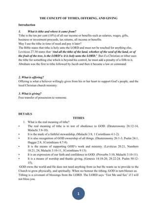 Tithes and offering concept | PDF